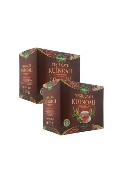 Mindivan Yeşil Çaylı Kinoa Karışık Bitki Çayı 30 Süzen Poşet 2 Kutu Mindivan Yeşil Çaylı Kinoa Karışık Bitki Çayı 30 Süzen Poşet 2 Kutu