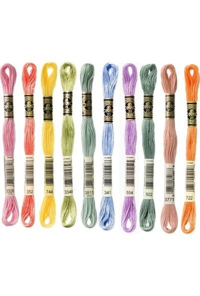 Dmc Muline 10 Pastel Renk Etamin Kanaviçe Goblen İplik Seti Dmc Muline 10 Pastel Renk Etamin Kanaviçe Goblen İplik Seti