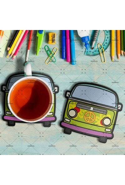 Vosvos Baskılı Ahşap Bardak Altlığı