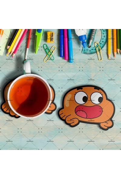 Darwin Kafa Baskılı Ahşap Bardak Altlığı