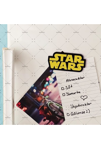 Hipder Star Wars Logo Baskılı Ahşap Magnet