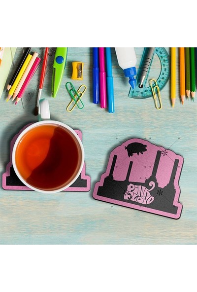 Hipder Pink Floyd Animals Baskılı Ahşap Bardak Altlığı