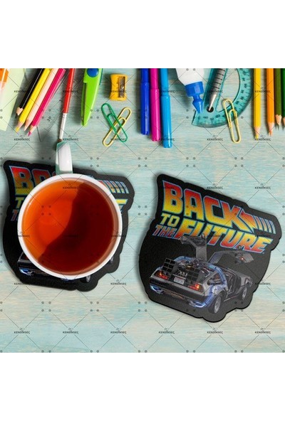 Hipder Geleceğe Dönüş Baskılı Ahşap Bardak Altlığı