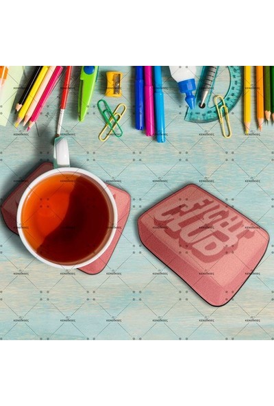 Hipder Gözlüklü Pugbaskılı Ahşap Bardak Altlığı