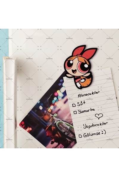 Hipder Powerpuff Girls Blossom Baskılı Ahşap Magnet