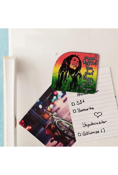 Hipder Bob Marley Baskılı Ahşap Magnet