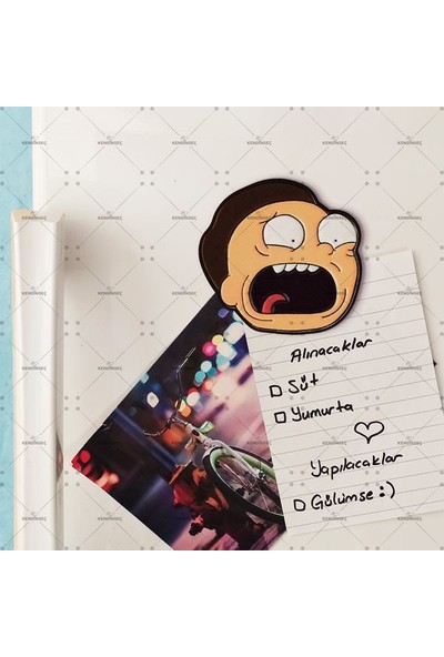 Hipder Rick & Morty - Morty Baskılı Ahşap Magnet