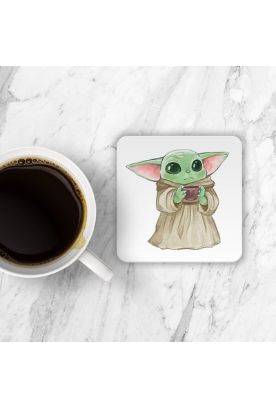 Horizon Baskı Baby Yoda - Çizim 4'lü Adf Bardak Altlığı Horizon Baskı Baby Yoda - Çizim 4'lü Adf Bardak Altlığı