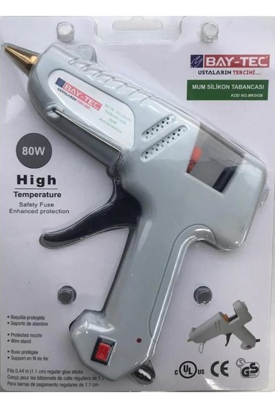 Bay-Tec MK0438 Sıcak Sılıkon / Mum Silikon Tabancası Kalın 80W