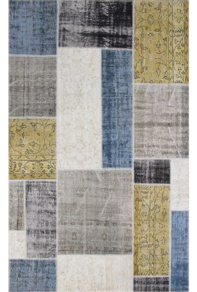 Eko Halı Vintage & Patcwork Halılar Kırkyama 175 Yellow / Blue El Dokuma Halı Eko Halı Vintage & Patcwork Halılar Kırkyama 175 Yellow / Blue El Dokuma Halı