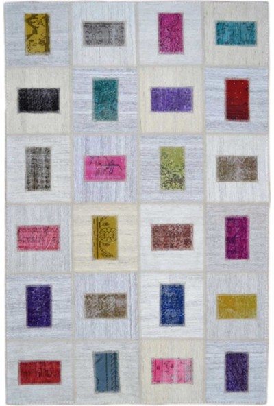 Eko Halı Vintage & Patcwork Halılar Kırkyama 898 White Multy El Dokuma Halı Eko Halı Vintage & Patcwork Halılar Kırkyama 898 White Multy El Dokuma Halı