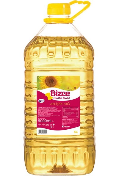 Bizce Ayçiçek Yağı Köşeli Damacana 5 Lt Bizce Ayçiçek Yağı Köşeli Damacana 5 Lt