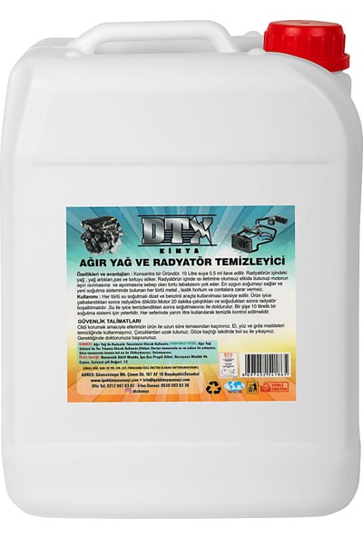 Dtx Kimya Oto Kalorifer ve Petek Temizleme Ilacı 25 Litre Dtx Kimya Oto Kalorifer ve Petek Temizleme Ilacı 25 Litre