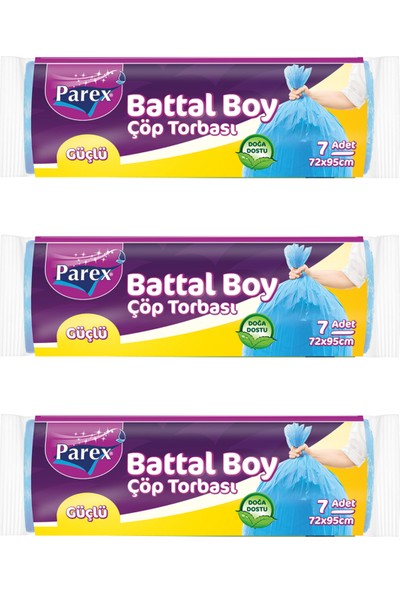 Parex Güçlü Çöp Torbası Battal Boy 3' Lü Paket