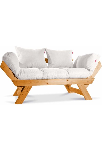 Mobildeco Kombin Wood Ahşap Iki Kişilik Kanepe (Ceviz/krem) Mobildeco Kombin Wood Ahşap Iki Kişilik Kanepe (Ceviz/krem)