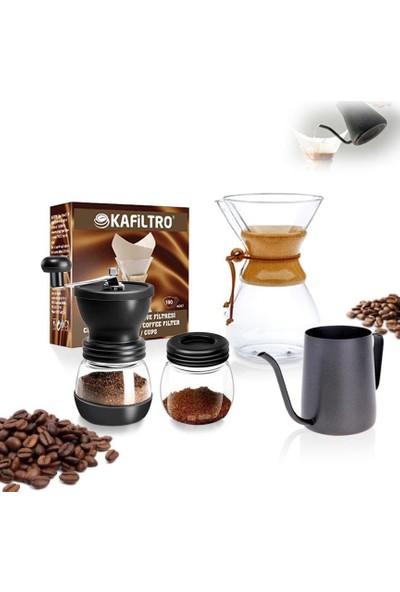 Kahvehanem Barista *chemex Set-2 (4'lü Set) - Barista Pour Over Starter Set Kahvehanem Barista *chemex Set-2 (4'lü Set) - Barista Pour Over Starter Set