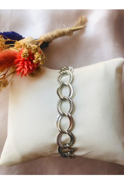 bioaksesuar Kadın Gümüş Renkli Çelik Bileklik