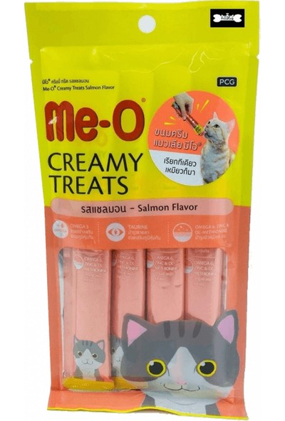 Me-O Creamy Treats Somonlu Krem Kedi Ödülü 4 x 15 gr Me-O Creamy Treats Somonlu Krem Kedi Ödülü 4 x 15 gr
