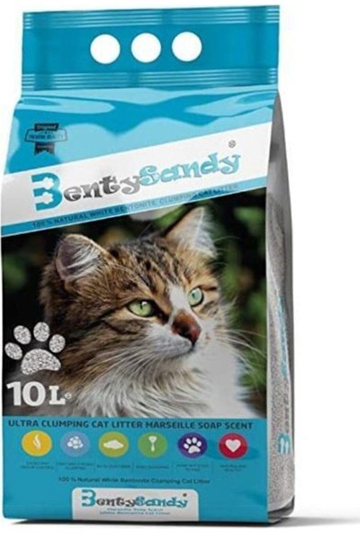 Benty Sandy 10LITRE Kedi Kumu Beyaz Sabun Kokulu