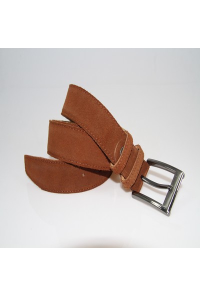 Ysk Deri Erkek Kadın Taba 3,5 cm Süet Kemer Ysk Deri Erkek Kadın Taba 3,5 cm Süet Kemer