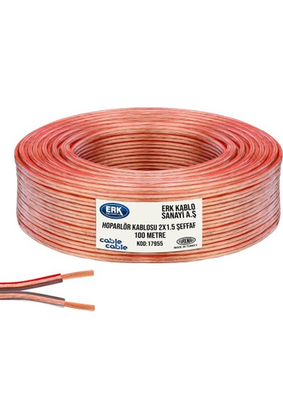 Cable Cable Hoparlör Kablosu Kordon 2x1.5 - 100M Cable Cable Hoparlör Kablosu Kordon 2x1.5 - 100M
