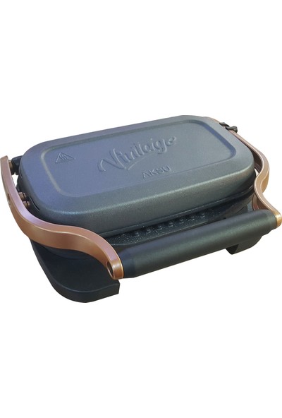 Aksu Vintage Mini Izgara ve Tost Makinesi - Antrasit Aksu Vintage Mini Izgara ve Tost Makinesi - Antrasit