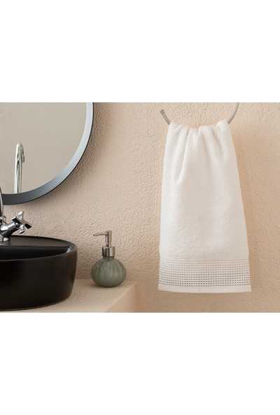 English Home Stripes Çizgili Ekru 50 x 76 cm Yüz Havlusu