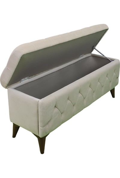 Vavonni Sandıklı Puf Krem A+ Kalite 120 cm