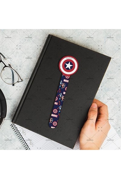 Hipder Captain America Baskılı Ahşap Kitap Ayracı