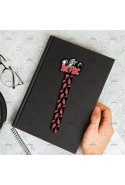 Hipder ACDC Baskılı Ahşap Kitap Ayracı