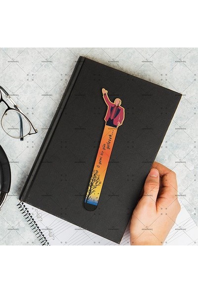 Hipder İsmail Abi Baskılı Ahşap Kitap Ayracı