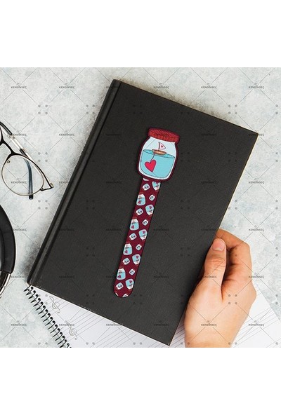 Hipder Kavanoz Baskılı Ahşap Kitap Ayracı