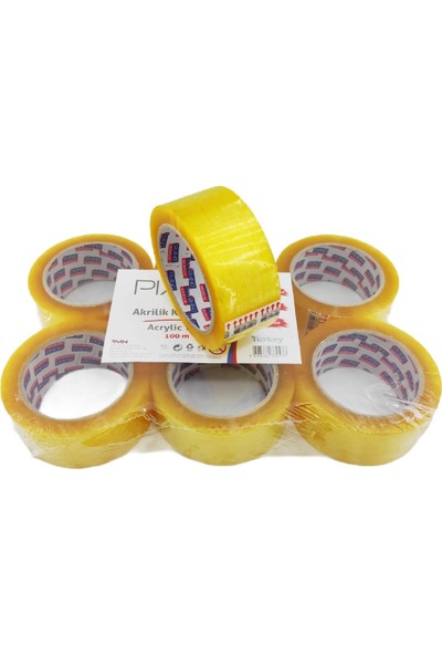 Piano Akrilik Şeffaf Koli Bandı 45 mm x 100 mt 6'lı Piano Akrilik Şeffaf Koli Bandı 45 mm x 100 mt 6'lı