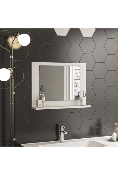 Bluecape Beyaz 60X45 Raflı Antre Hol Koridor Duvar Salon Mutfak Banyo Wc Ofis Çocuk Yatak Odası Aynası Bluecape Beyaz 60X45 Raflı Antre Hol Koridor Duvar Salon Mutfak Banyo Wc Ofis Çocuk Yatak Odası Aynası