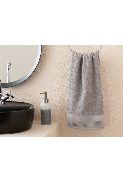 Stripes Çizgili Yüz Havlusu 50X76 cm Gri