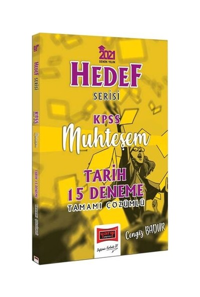 Yargı Yayınevi Yargı Yayınları 2021 KPSS Muhteşem Tarih Tamamı Çözümlü 15 Deneme Hedef Serisi - Cengiz Badur