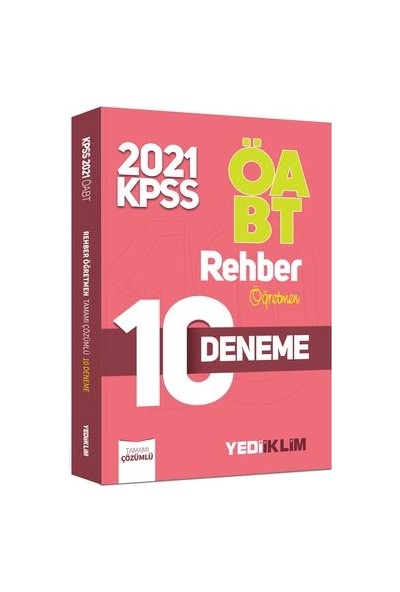 Yediiklim Yayınları 2021 ÖABT Rehber Öğretmen Tamamı Çözümlü 10 Deneme