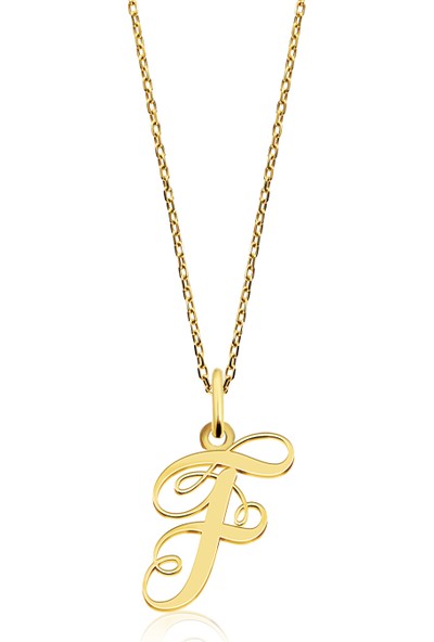 Tasarlatak Süslü F Harfli Kolye