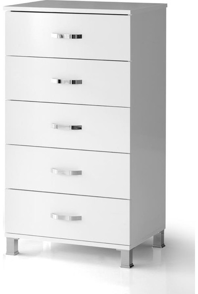 Sivasgözde Ekonomik Dar 5 Çekmeceli Şifonyer 62X45X110CM