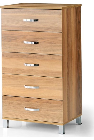 Sivasgözde Ekonomik Dar 5 Çekmeceli Şifonyer 62X45X110CM