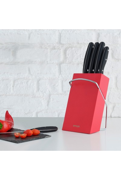 Emsan Yeni Mia 6 Parça Bıçak Seti Kırmızı