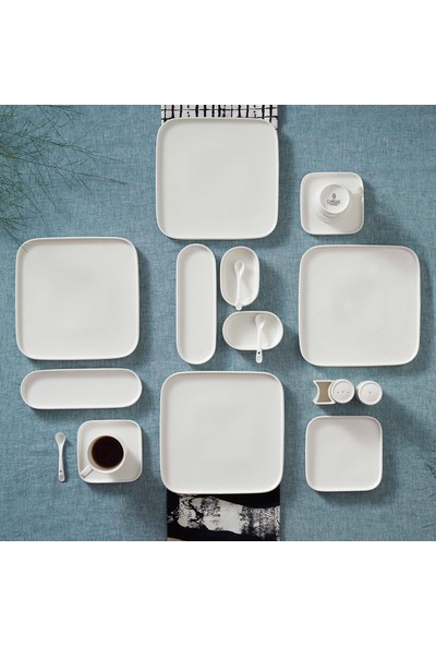 Karaca Cubique 35 Parça 6 Kişilik Porselen Kahvaltı/Servis Takımı