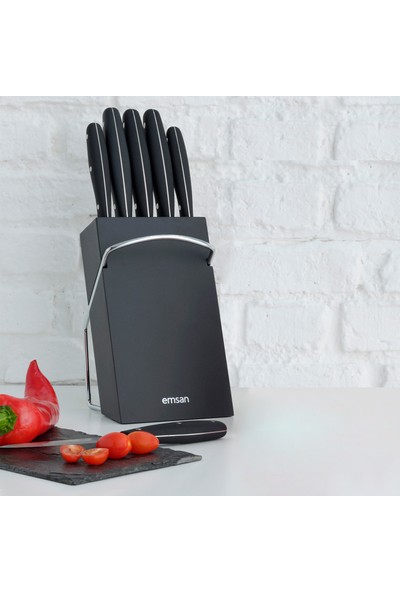 Emsan Yeni Mia 6 Parça Bıçak Seti Siyah