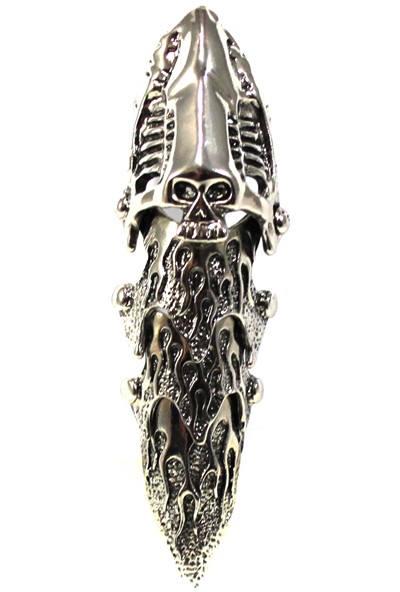 Modaroma Alien Skull Uzun Gümüş Kaplama Şovalye Yüzük Modaroma Alien Skull Uzun Gümüş Kaplama Şovalye Yüzük