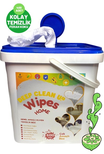Deep Cleanup 400'lü Ev Temizlik Islak Kova Mendil Deep Cleanup 400'lü Ev Temizlik Islak Kova Mendil