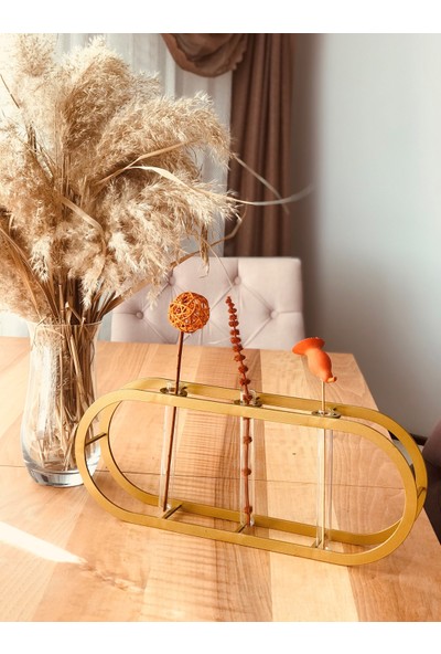 Thorqtech Dekoratif Metal Vintage Vazo Oval 3 Gözlü Thorqtech Dekoratif Metal Vintage Vazo Oval 3 Gözlü