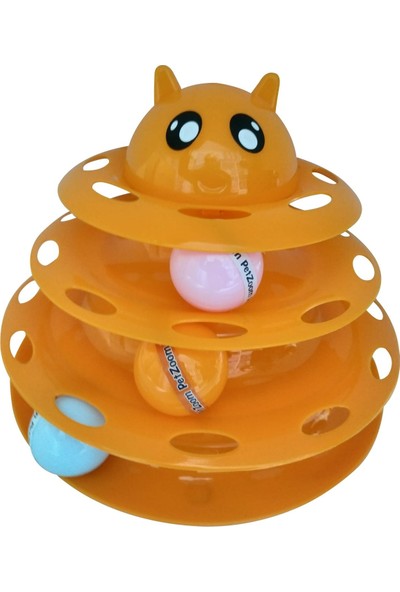 Petzoom Kedi Başlıklı 3 Katlı Kedi Oyuncağı Turuncu Petzoom Kedi Başlıklı 3 Katlı Kedi Oyuncağı Turuncu