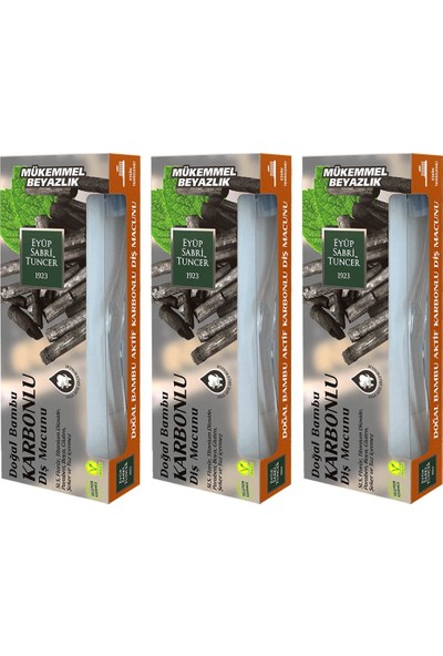 Eyüp Sabri Tuncer Doğal Bambu Aktif Karbonlu Diş Macunu 75 ml x 3 Adet Eyüp Sabri Tuncer Doğal Bambu Aktif Karbonlu Diş Macunu 75 ml x 3 Adet