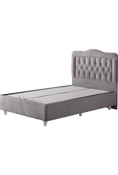 Belletto Tek Kişilik Vogue Lüx Kumaş Baza ve Başlık Gri 100 x 200 cm