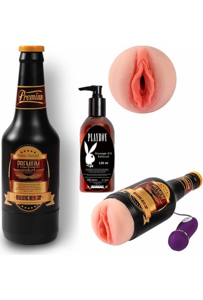 Arm Titreşimli Bira Şişesi Vajina Mastürbatör ve Playboy Masaj Yağı Arm Titreşimli Bira Şişesi Vajina Mastürbatör ve Playboy Masaj Yağı
